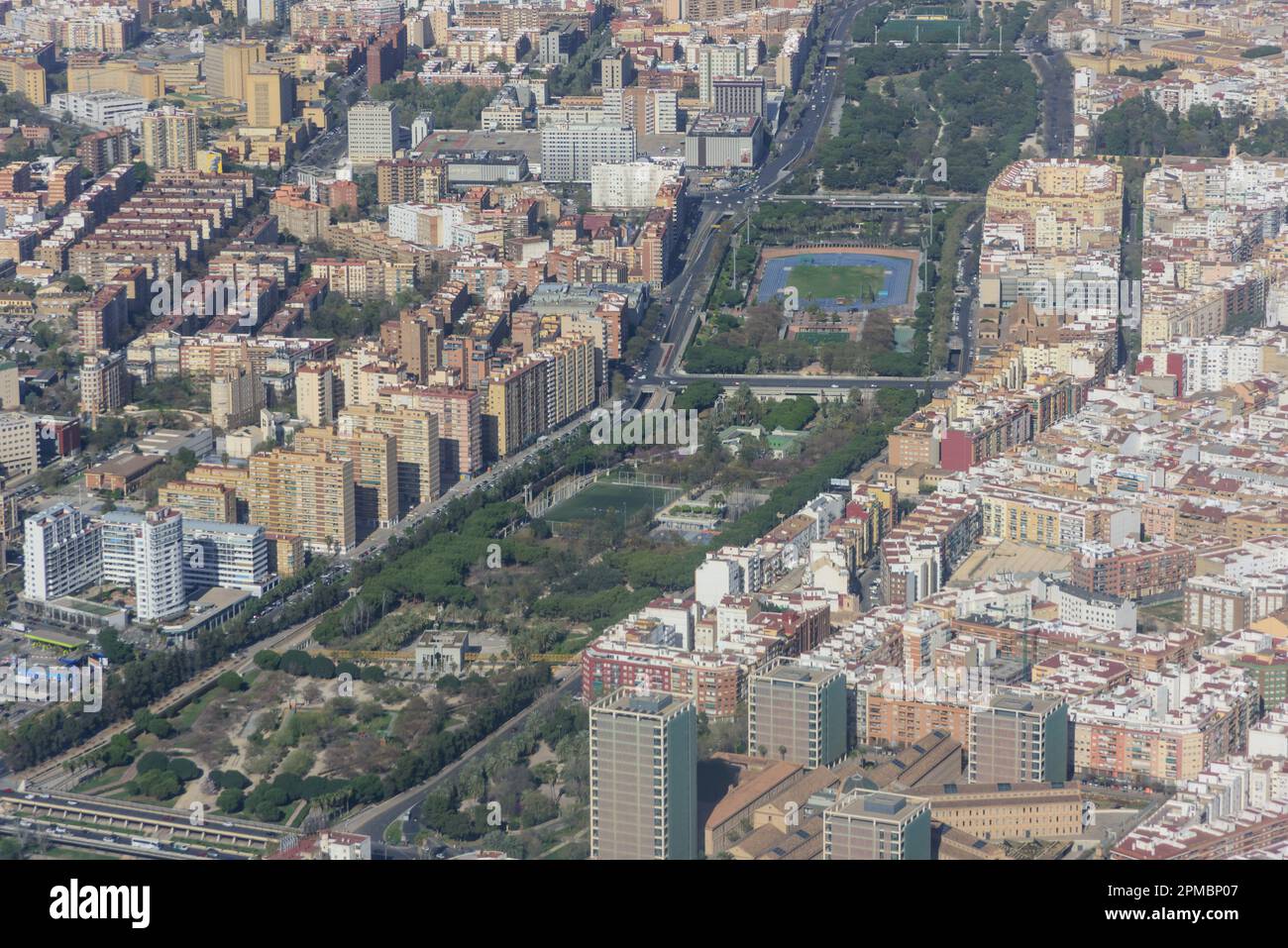 Turia gardens aerial hi-res stock photography and images - Alamy