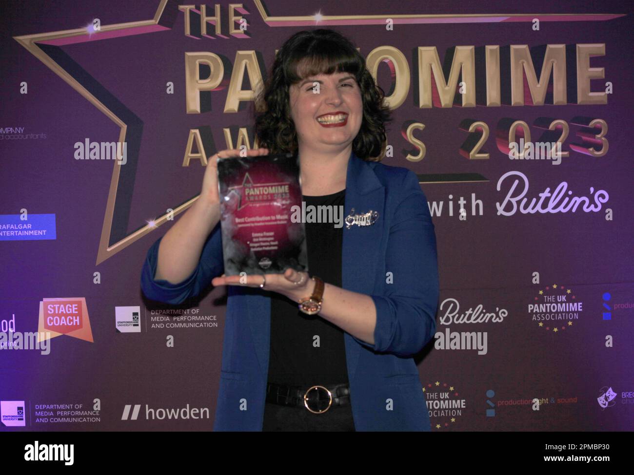 London, UK. Emma Fraser at The Pantomime Awards 2023. Trafalgar Theatre ...