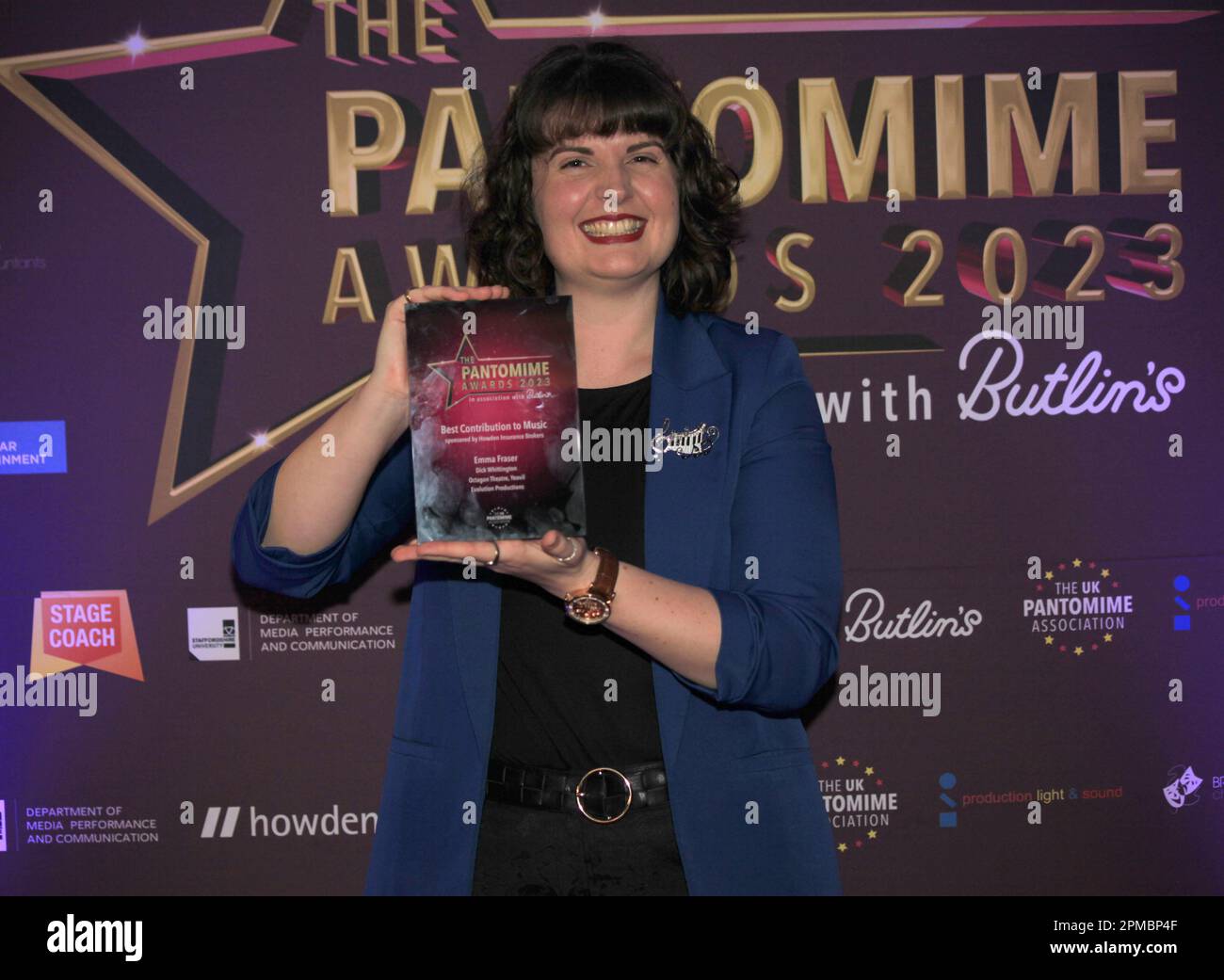 London, UK. Emma Fraser at The Pantomime Awards 2023. Trafalgar Theatre ...
