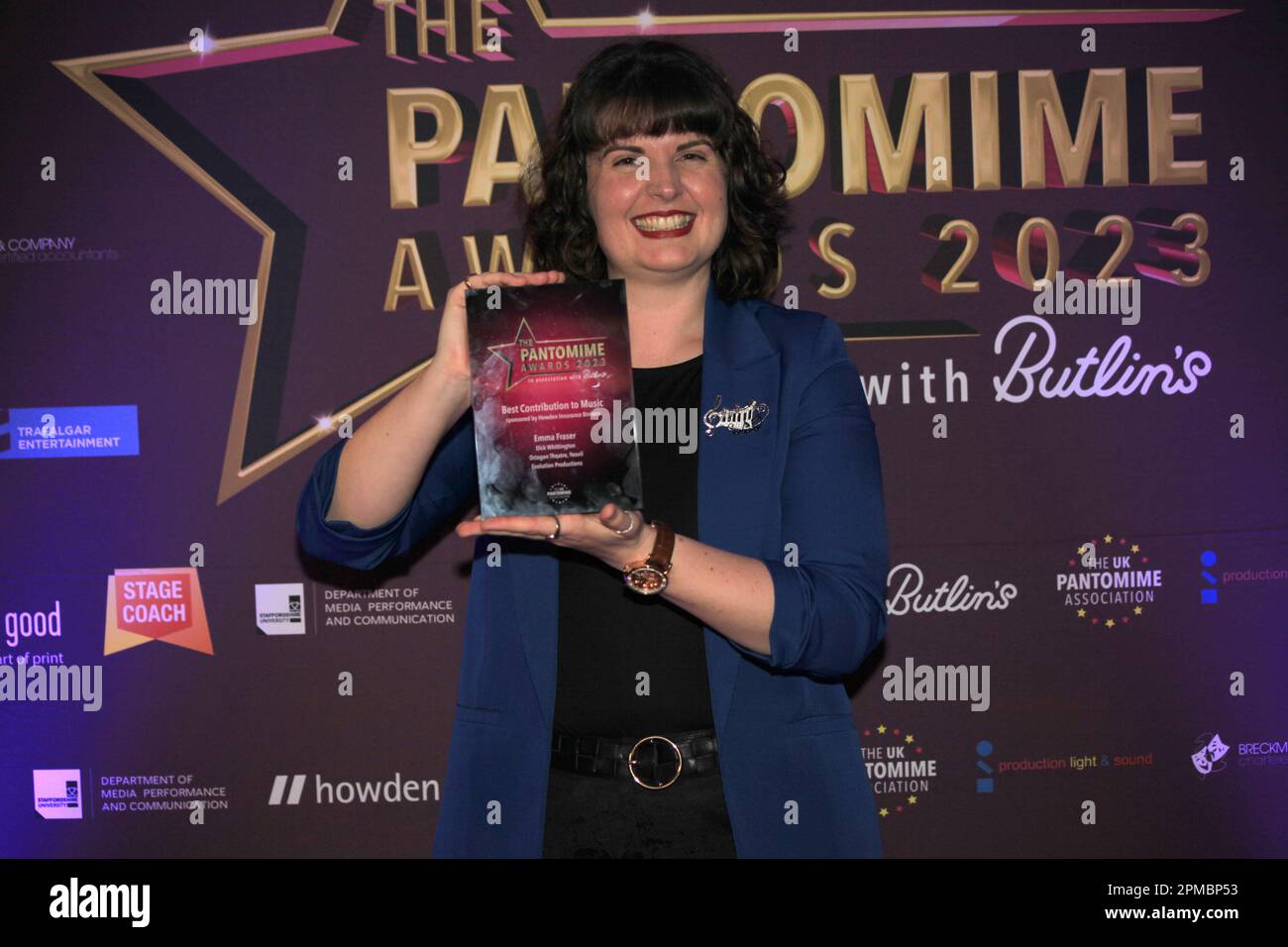 London, UK. Emma Fraser at The Pantomime Awards 2023. Trafalgar Theatre ...
