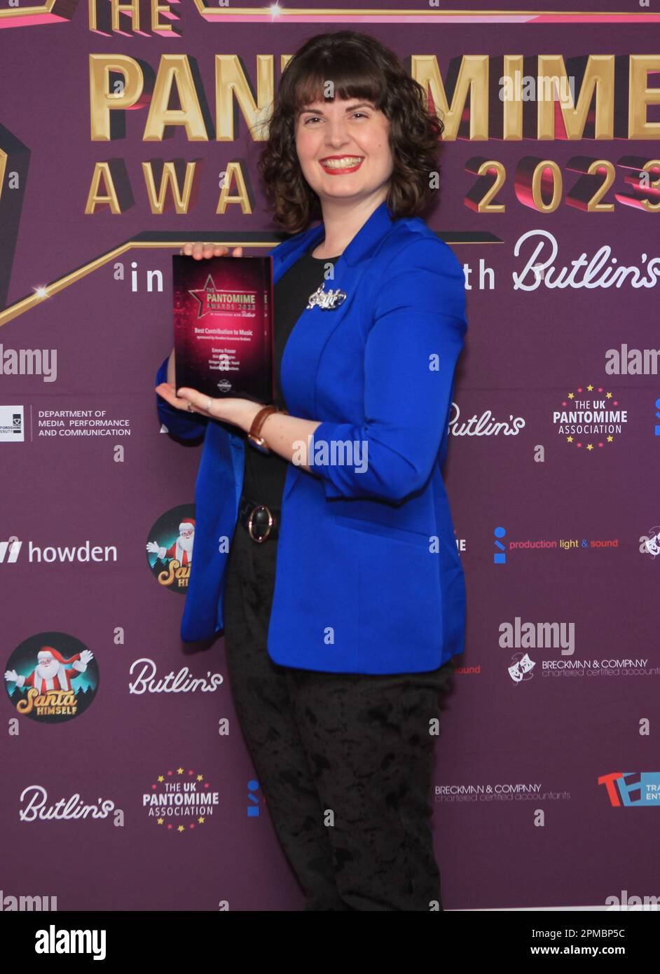 London, UK. Emma Fraser at The Pantomime Awards 2023. Trafalgar Theatre ...