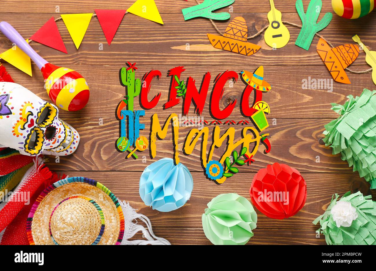 Beautiful greeting card for Cinco de Mayo (Fifth of May Stock Photo - Alamy