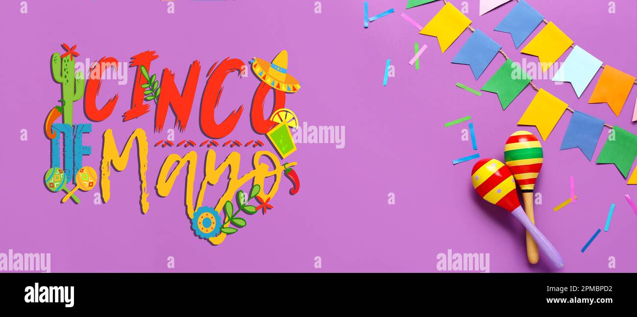 Bright greeting card for Cinco de Mayo (Fifth of May Stock Photo - Alamy