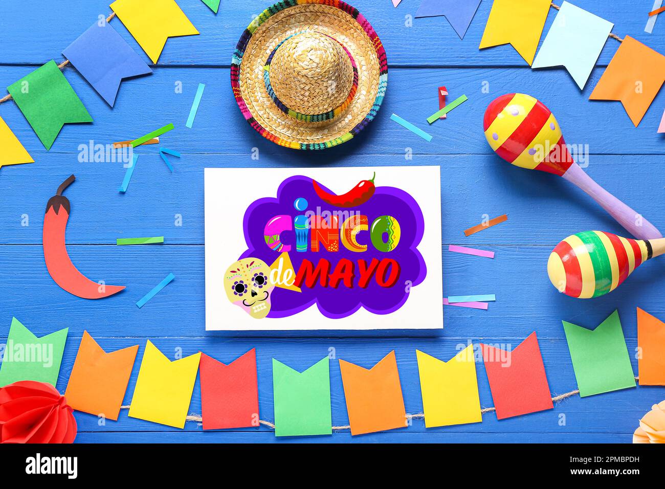 Bright greeting card for Cinco de Mayo (Fifth of May Stock Photo - Alamy