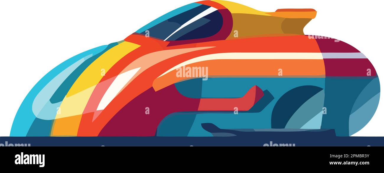 Speeding yacht waves competition symbol on blue backdrop Stock Vector ...