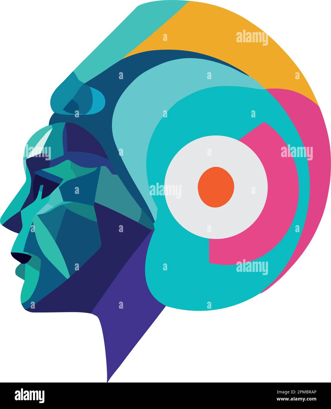 Geometric shapes create futuristic profile design Stock Vector Image ...