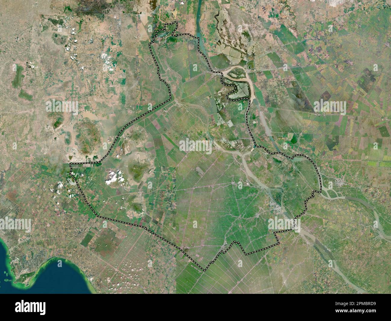 An Giang, province of Vietnam. High resolution satellite map Stock ...