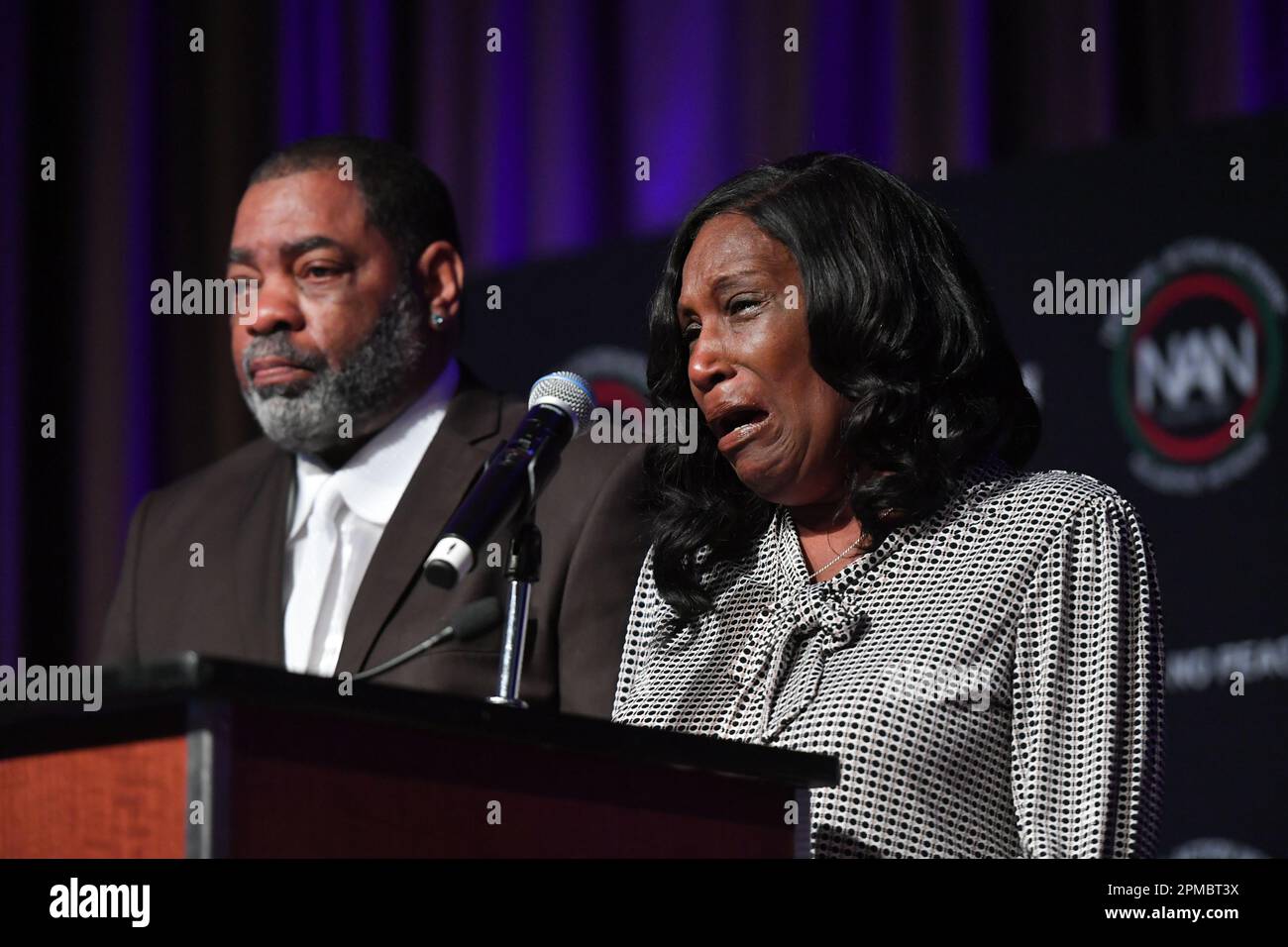 Rodney Walls and Row Vaughn Wells, parents of Tyre Nichols, attend the ...