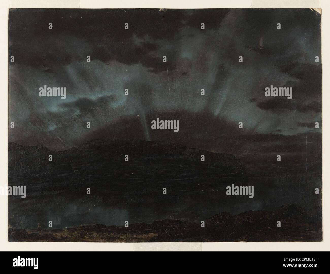 Drawing, Aurora Borealis, Mt. Desert Island, from Bar Harbor, Maine ...