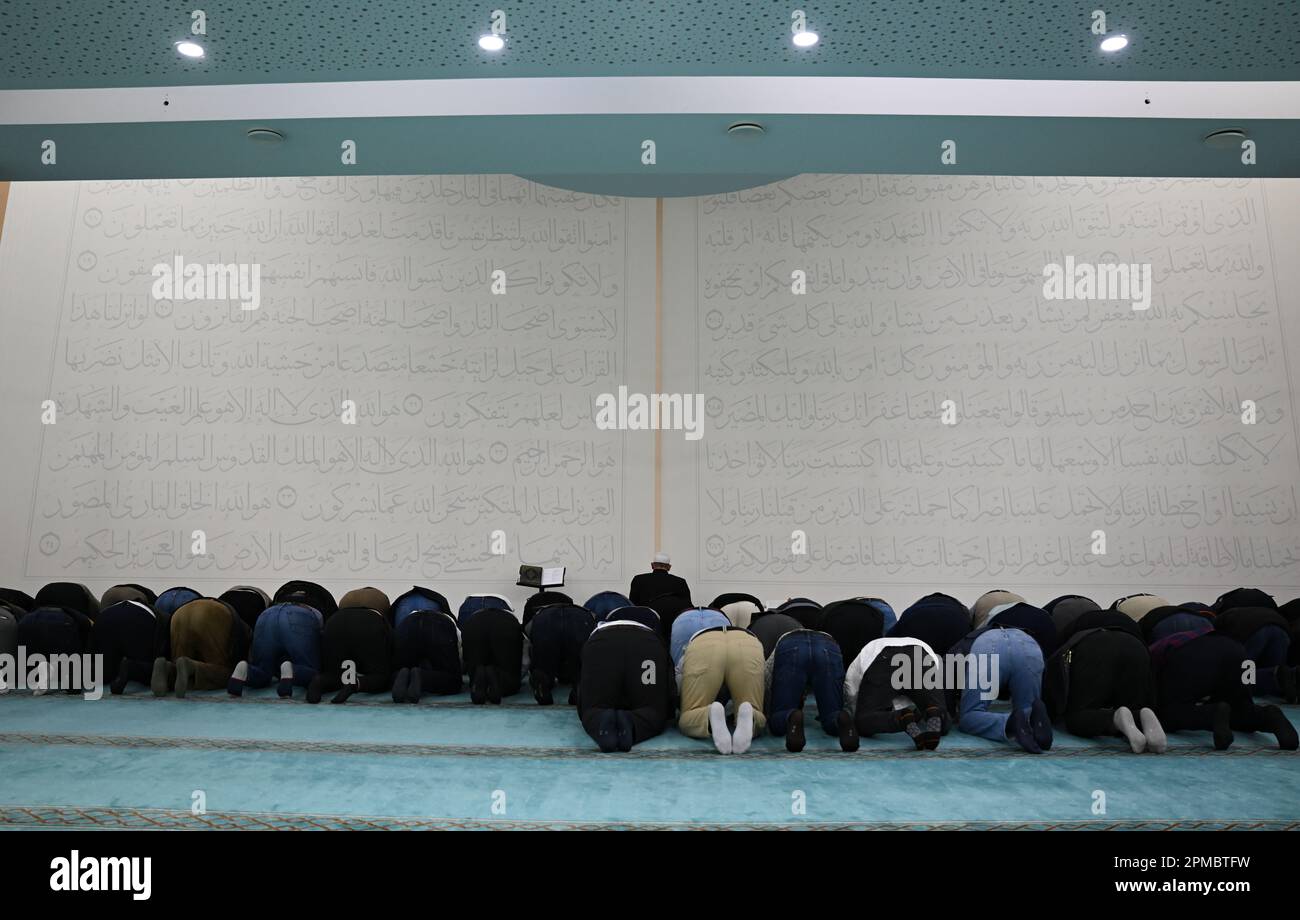 Mainz, Germany. 12th Apr, 2023. Believers have gathered in the prayer ...