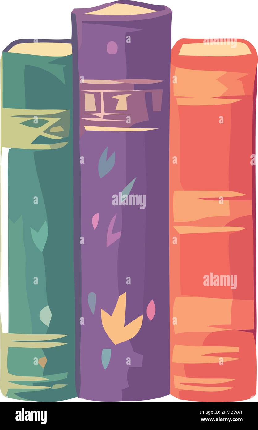 Stack of textbooks on bookshelf for studying Stock Vector Image & Art ...