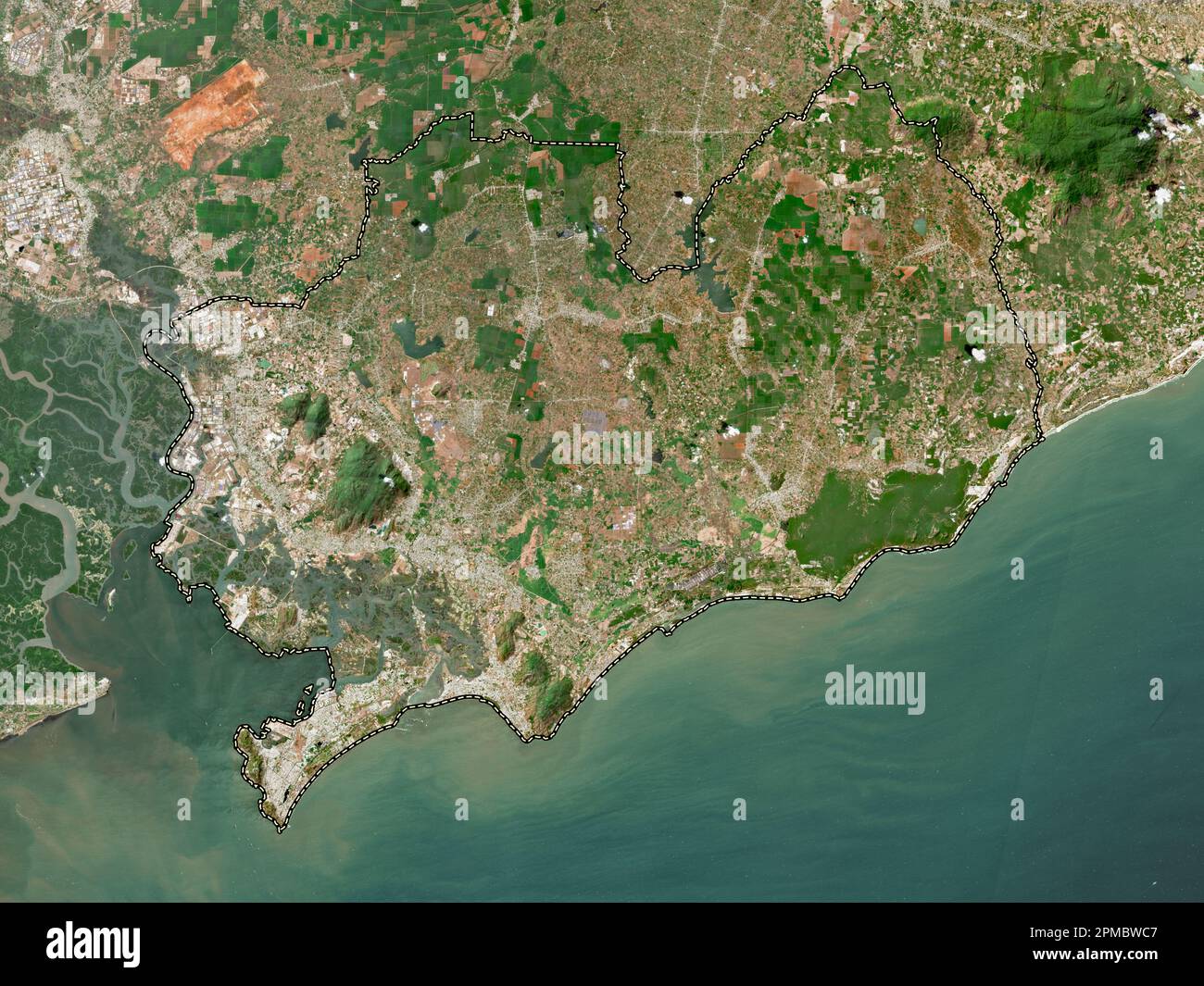 Ba Ria - Vung Tau, province of Vietnam. Low resolution satellite map ...