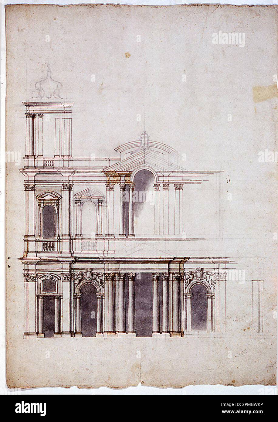 Drawing, Church Facade; Architect: Unknown (Italian); Italy; graphite ...
