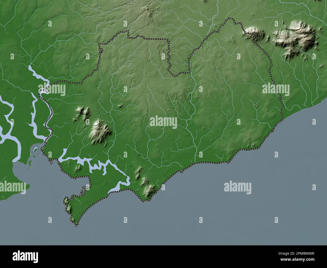 Ba Ria - Vung Tau, province of Vietnam. Elevation map colored in wiki ...