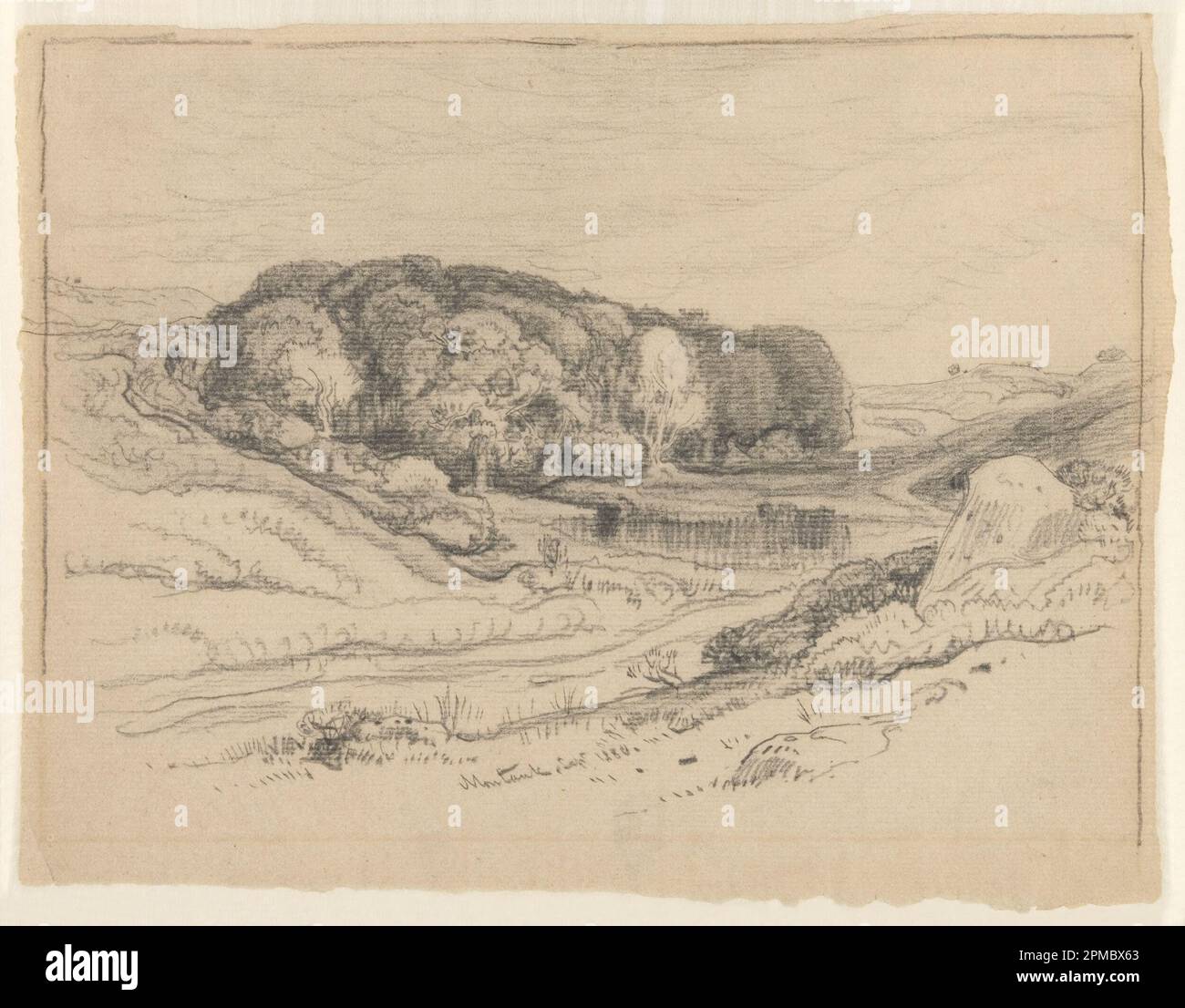 Drawing, Landscape at Montauk, Long Island, New York; Samuel Colman ...