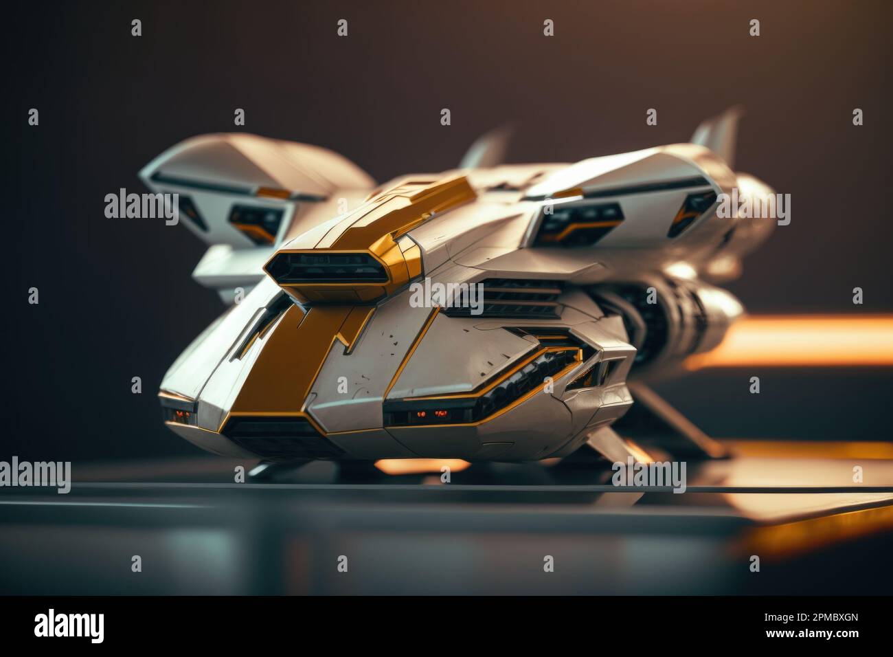 A futuristic and sleek spaceship with advanced tech Stock Photo - Alamy