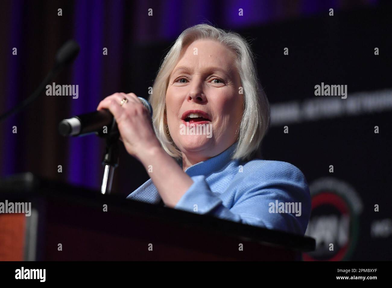 US Senator Kirsten Gillibrand attends the National Action Network (NAN ...