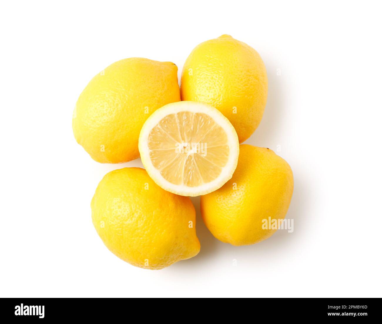 Whole and cut fresh lemons on white background Stock Photo - Alamy