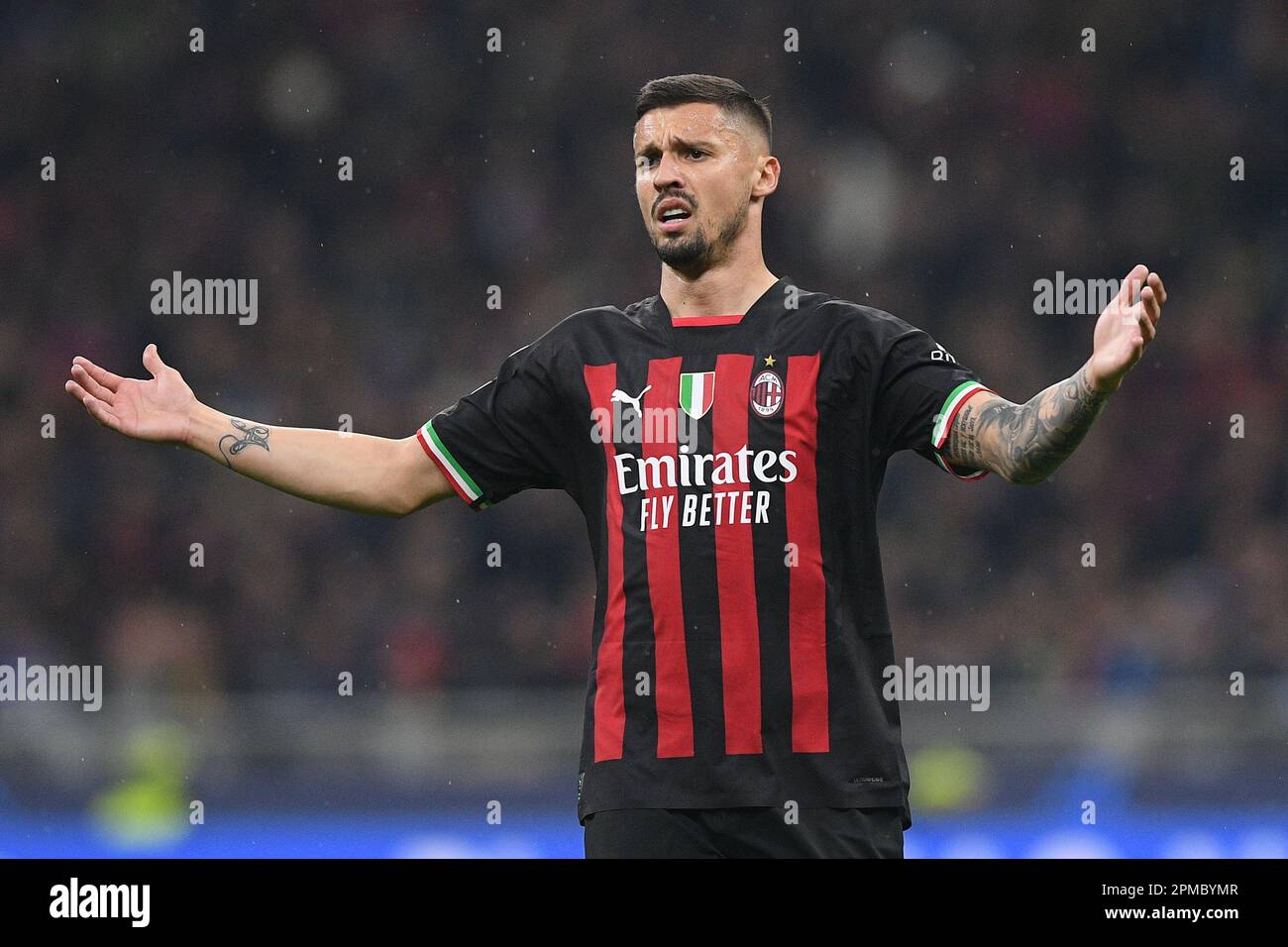 Milan, Italy. 12th Apr, 2023. Rade Krunic of AC Milan during the UEFA ...