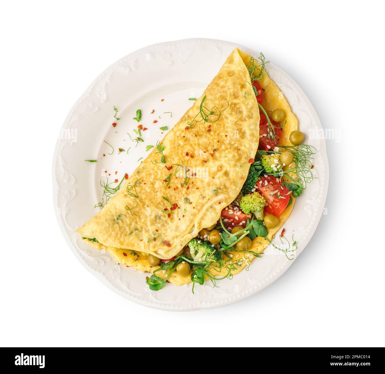 Egg omelette herbs vegetables Cut Out Stock Images & Pictures - Alamy
