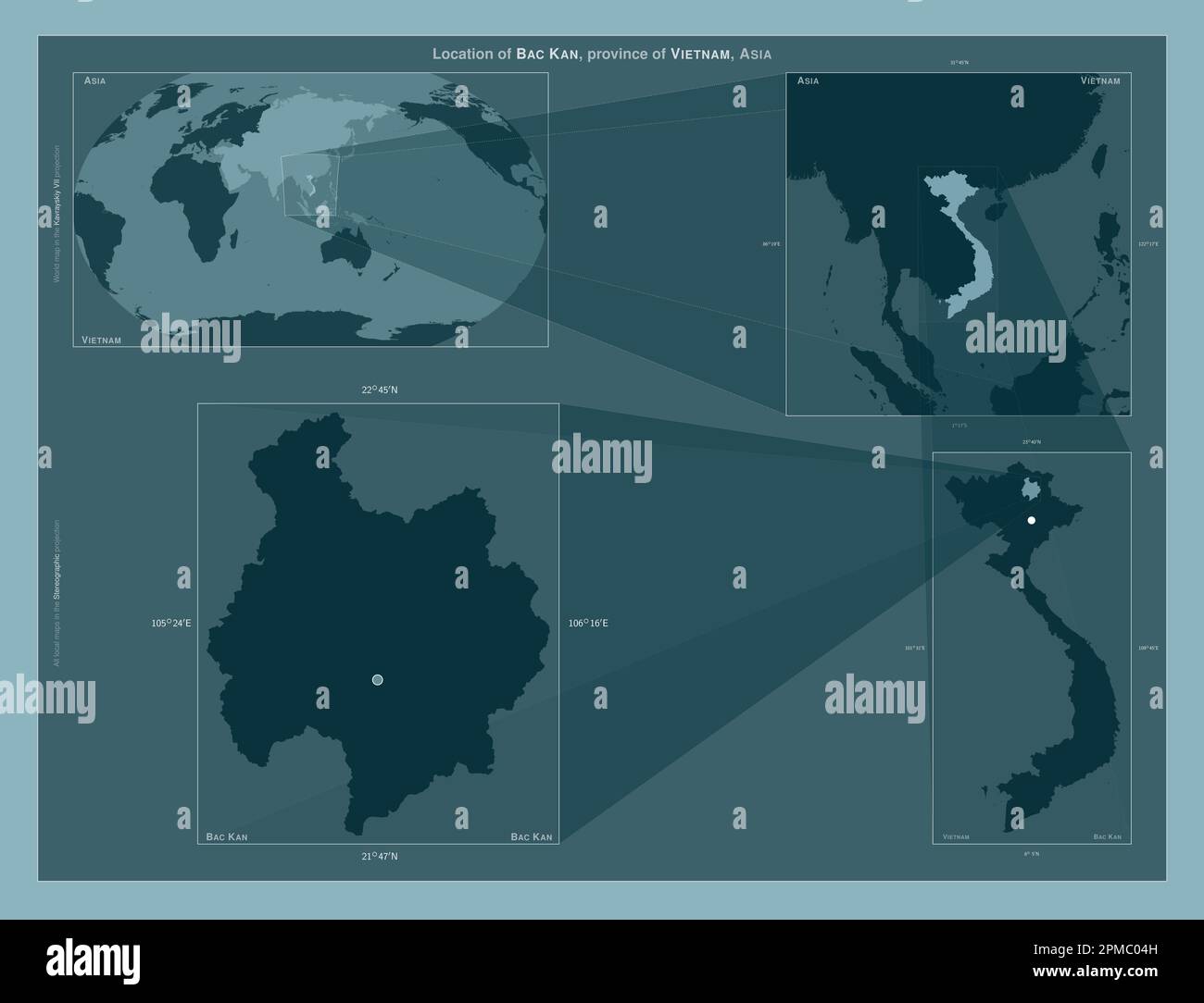 Bac Kan, province of Vietnam. Diagram showing the location of the ...