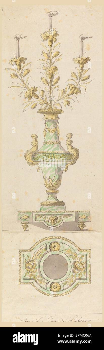 Drawing, Design for a Candelabrum; Follower of Jean-Louis Prieur the ...
