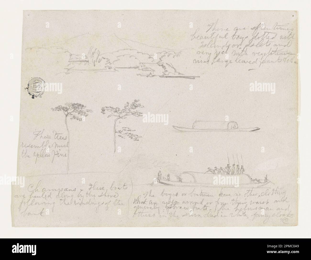 Drawing, Sketches from Colombia: Trees and Rivercraft (Champans ...