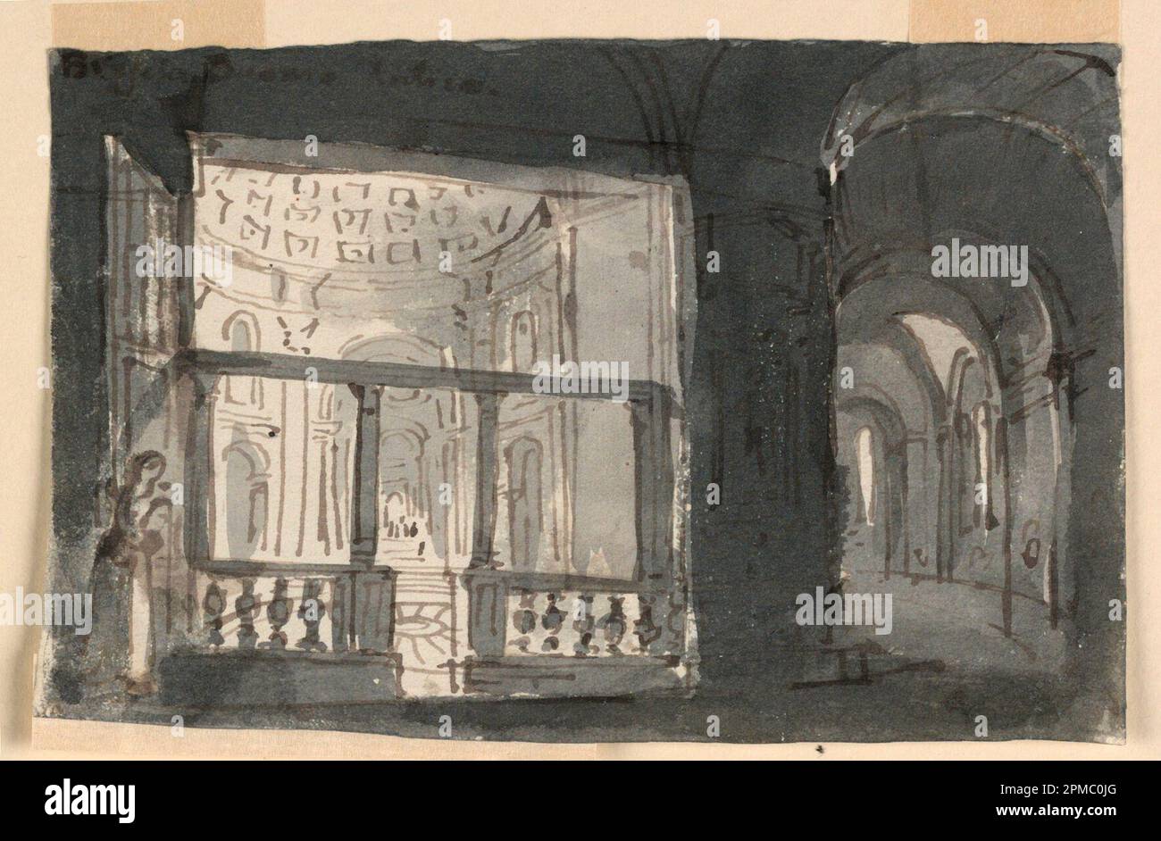 Drawing, Old Cathedral at Brescia; Possibly by Antonio Giuseppe Basoli ...