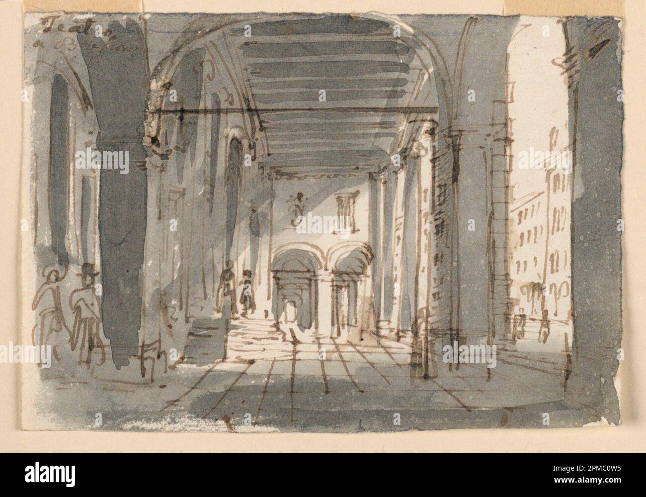 Drawing, Portico at Entrance of Theatre at Brescia; Possibly by Antonio ...