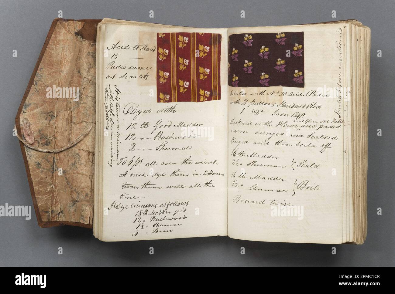 Dyer's Record Book (England); Made by Thomas Ratcliffe; leather, paper ...