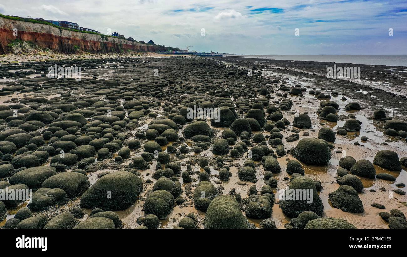 Hunstanton beach and cliffs from above Stock Photo - Alamy