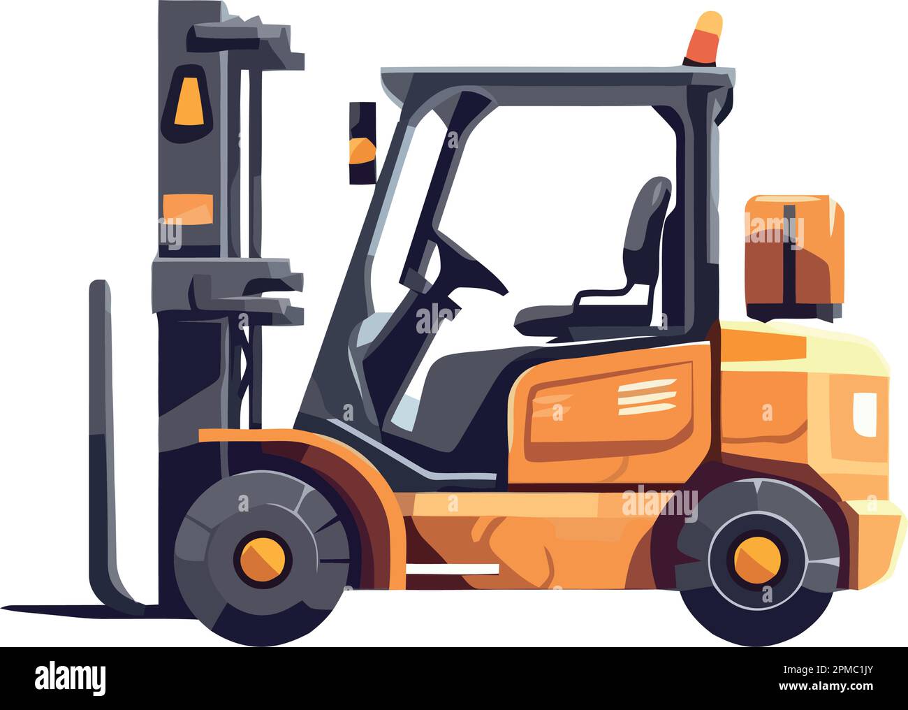 Heavy machinery delivering cargo containers to warehouse Stock Vector ...
