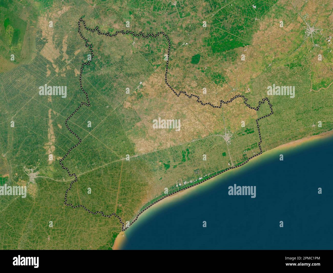 Bac Lieu, province of Vietnam. High resolution satellite map Stock ...