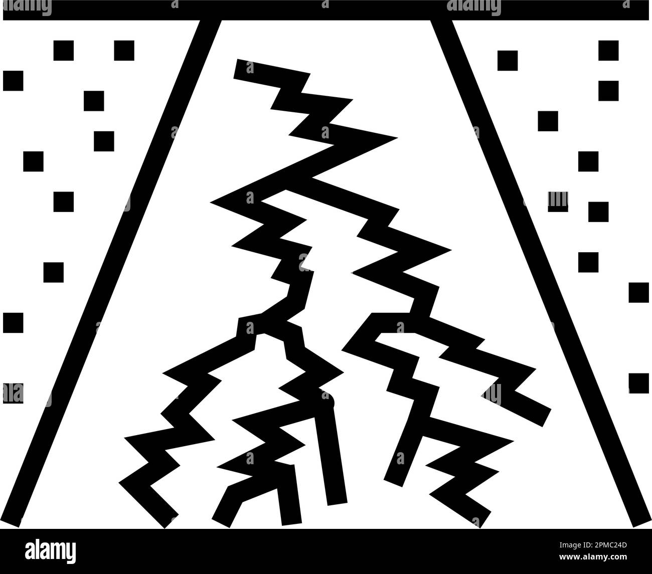 road crack disaster line icon vector illustration Stock Vector Image ...