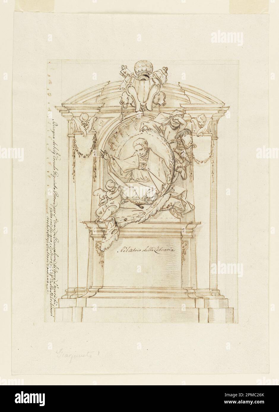 Drawing, Design for a monument; Corrado Giaquinto (Italian, 1703 - 1765 ...