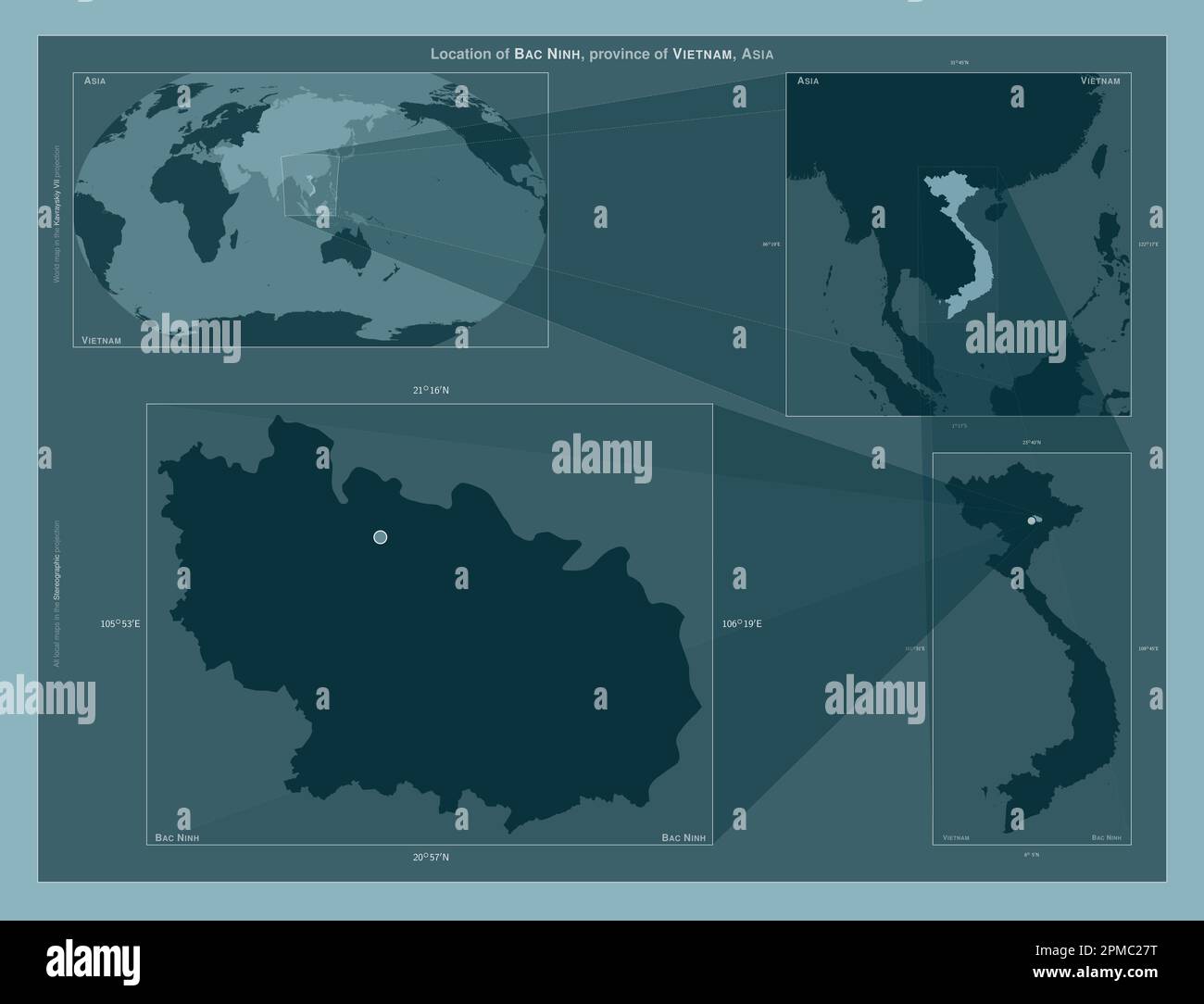 Bac Ninh, province of Vietnam. Diagram showing the location of the ...