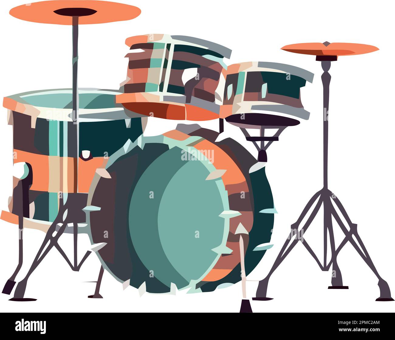 Drummer playing on stage with drum kit Stock Vector Image & Art - Alamy
