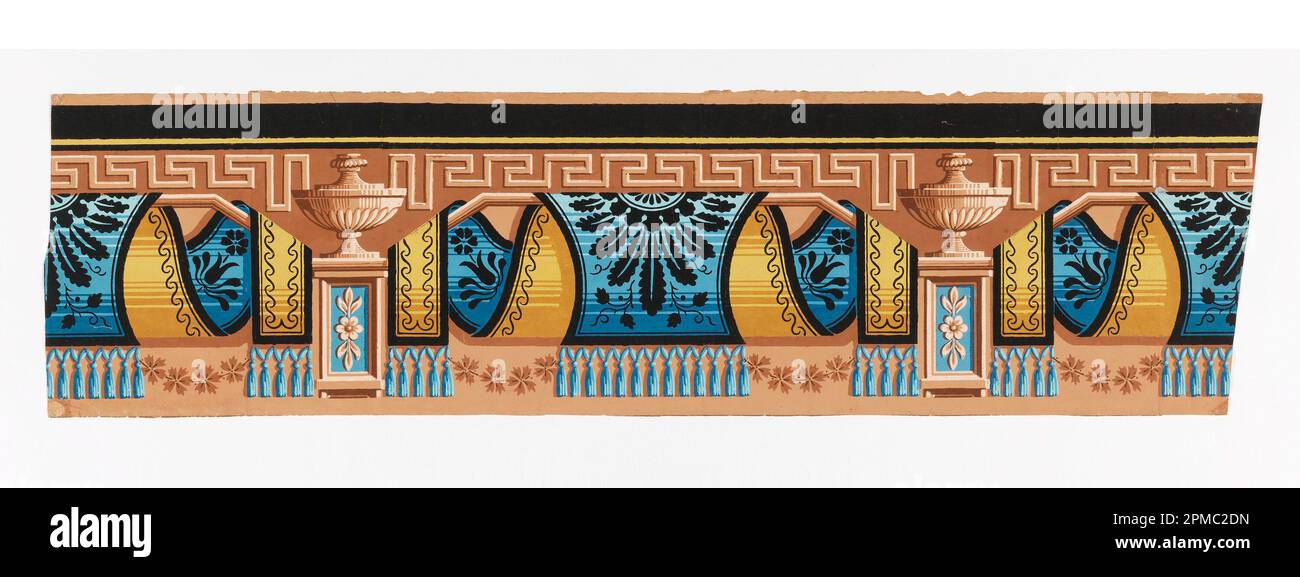 Border (France); block-printed on handmade paper; 97.5 x 26 cm (38 3/8 ...