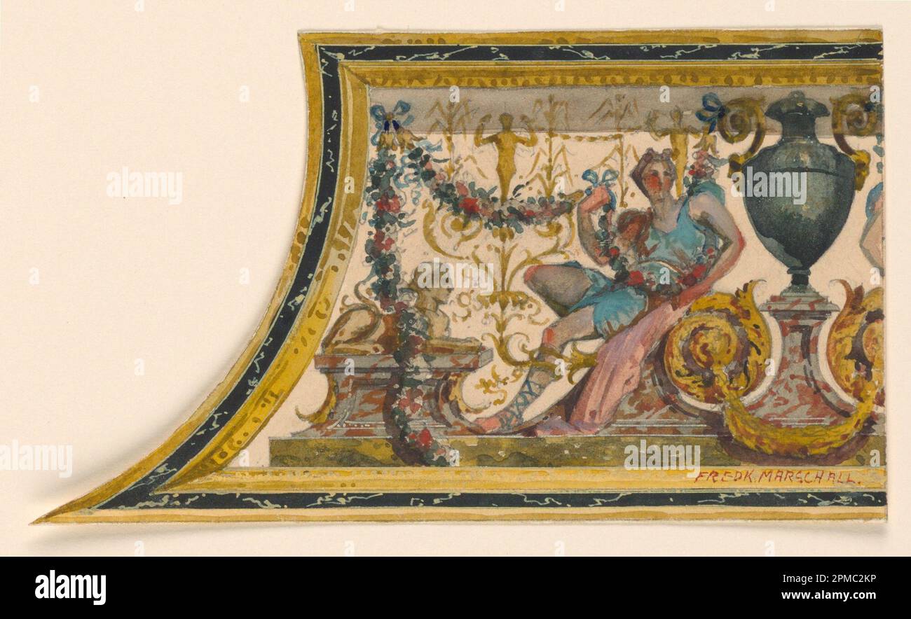 Drawing, Detail of panel of Salon of Louis XIII; Designed by Frederick ...