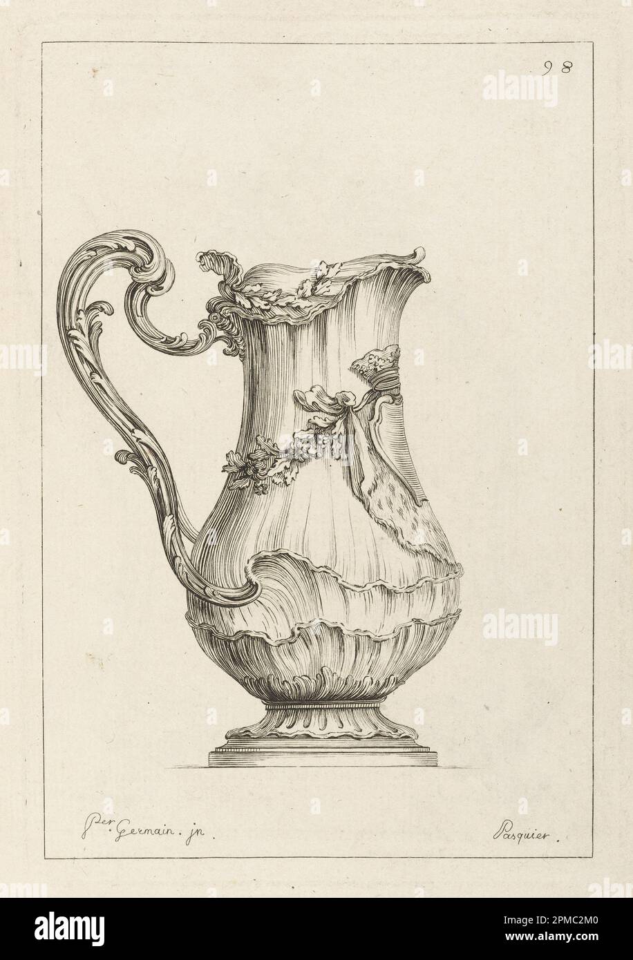 Print, Pot à l'eau (Water Pitcher), plate 98, in Elements d'Orfevrerie ...