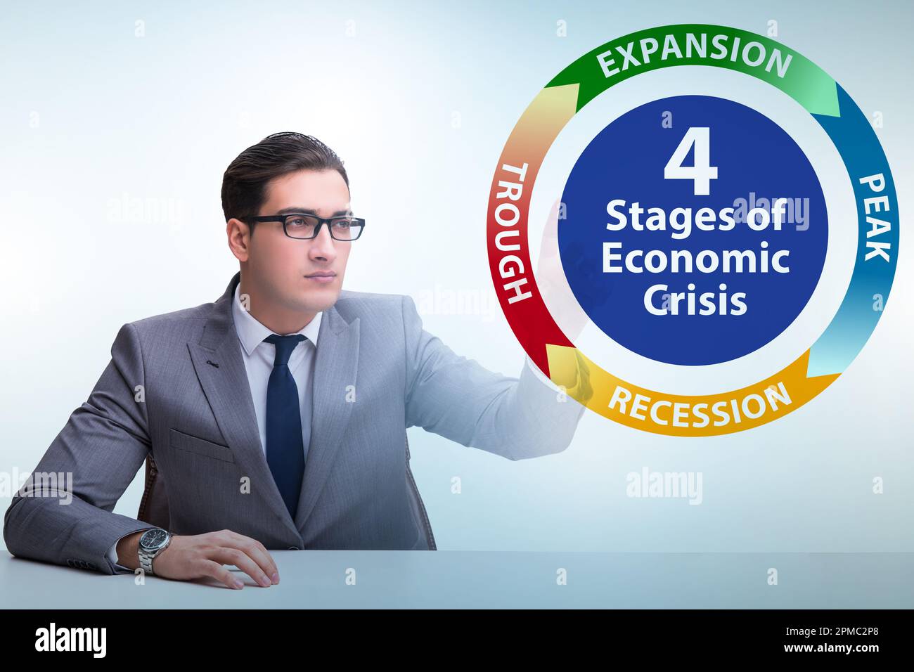 Illustration of four stages of the crisis Stock Photo - Alamy