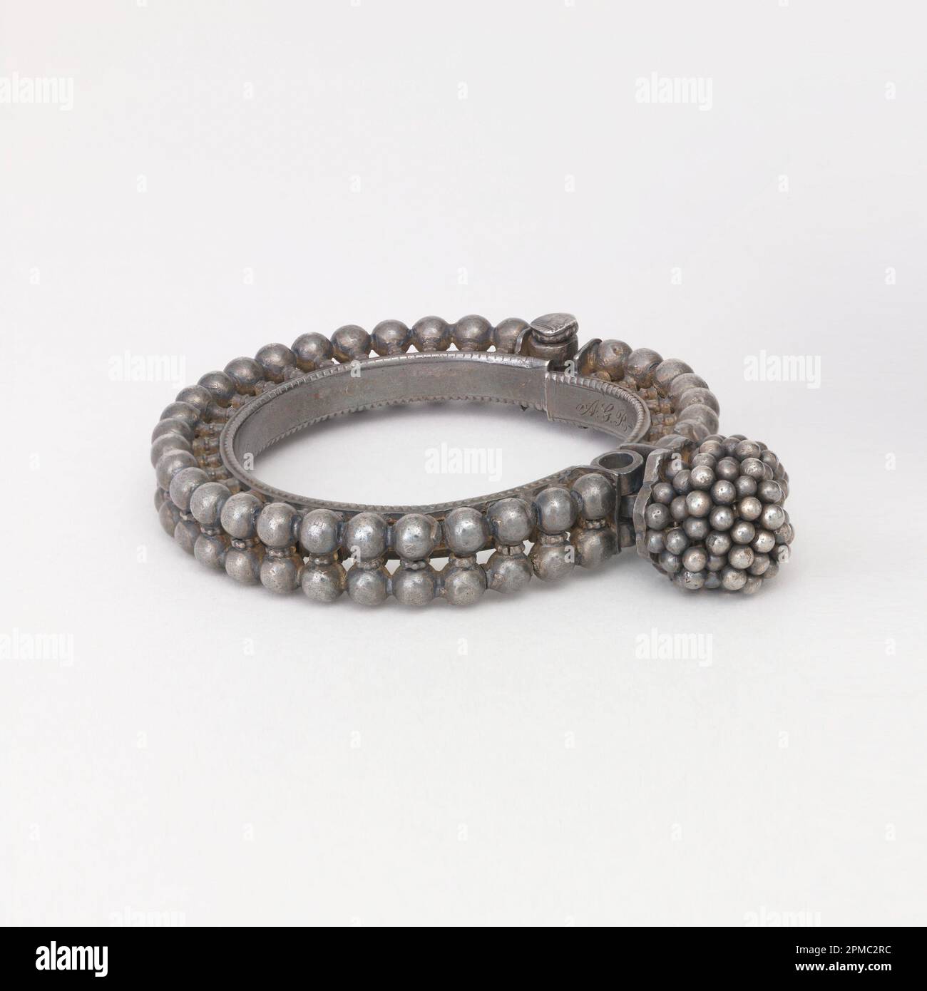Bracelet (India); cast and applied silver Stock Photo - Alamy