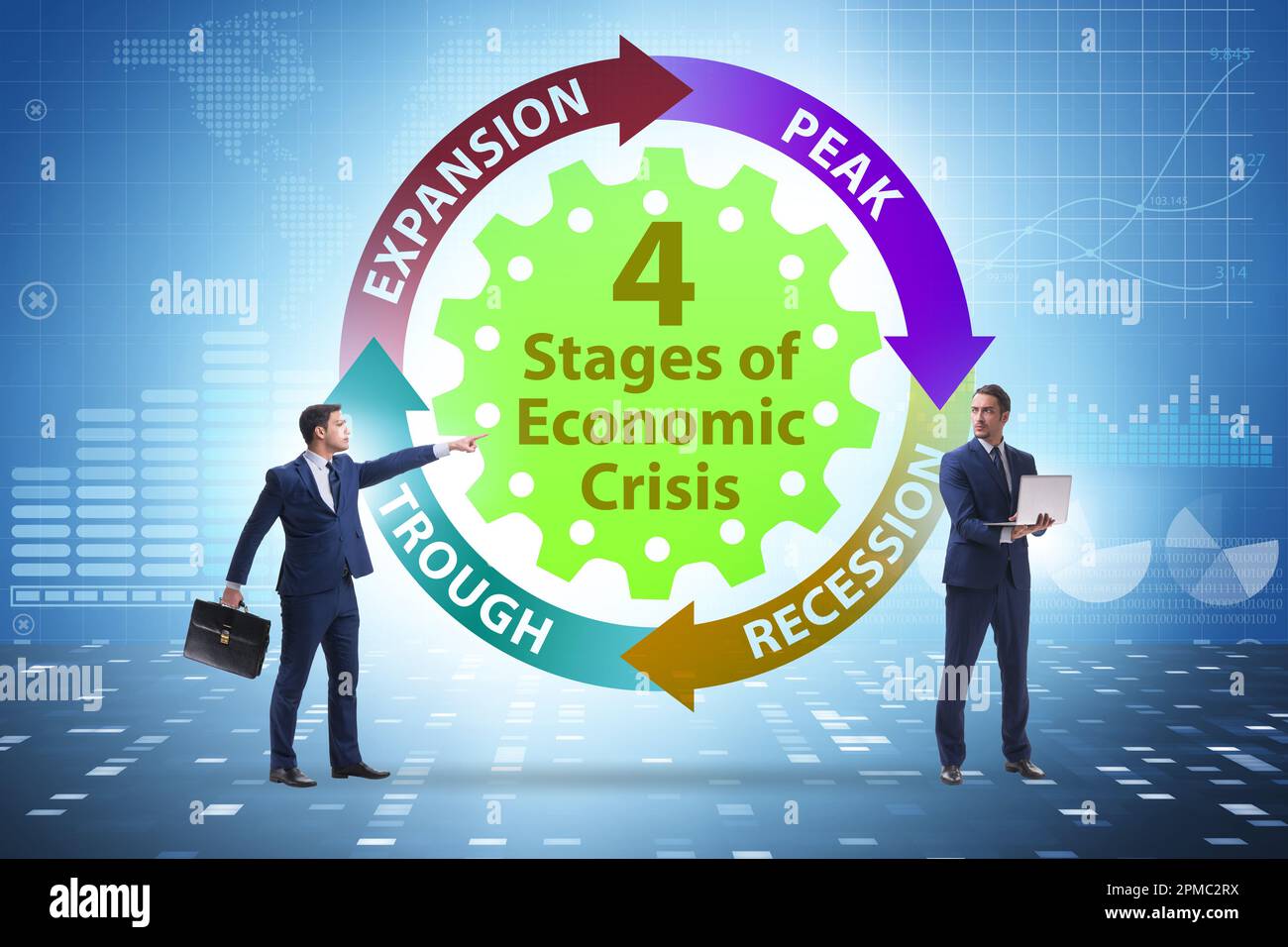 Illustration of four stages of the crisis Stock Photo - Alamy