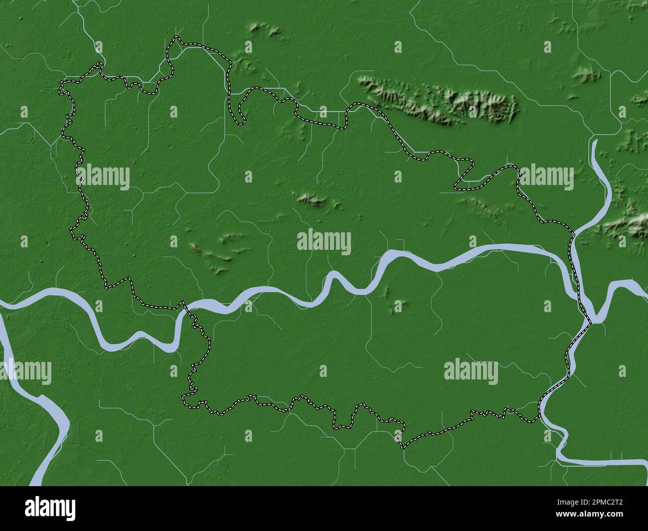 Bac Ninh, province of Vietnam. Elevation map colored in wiki style with ...
