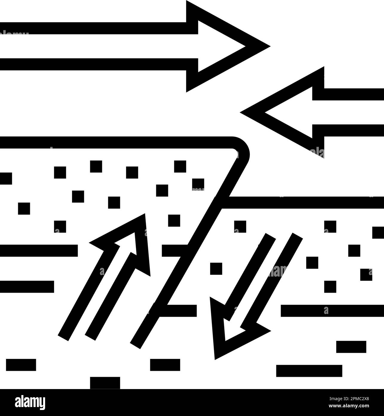 compression reverse earthquake line icon vector illustration Stock ...