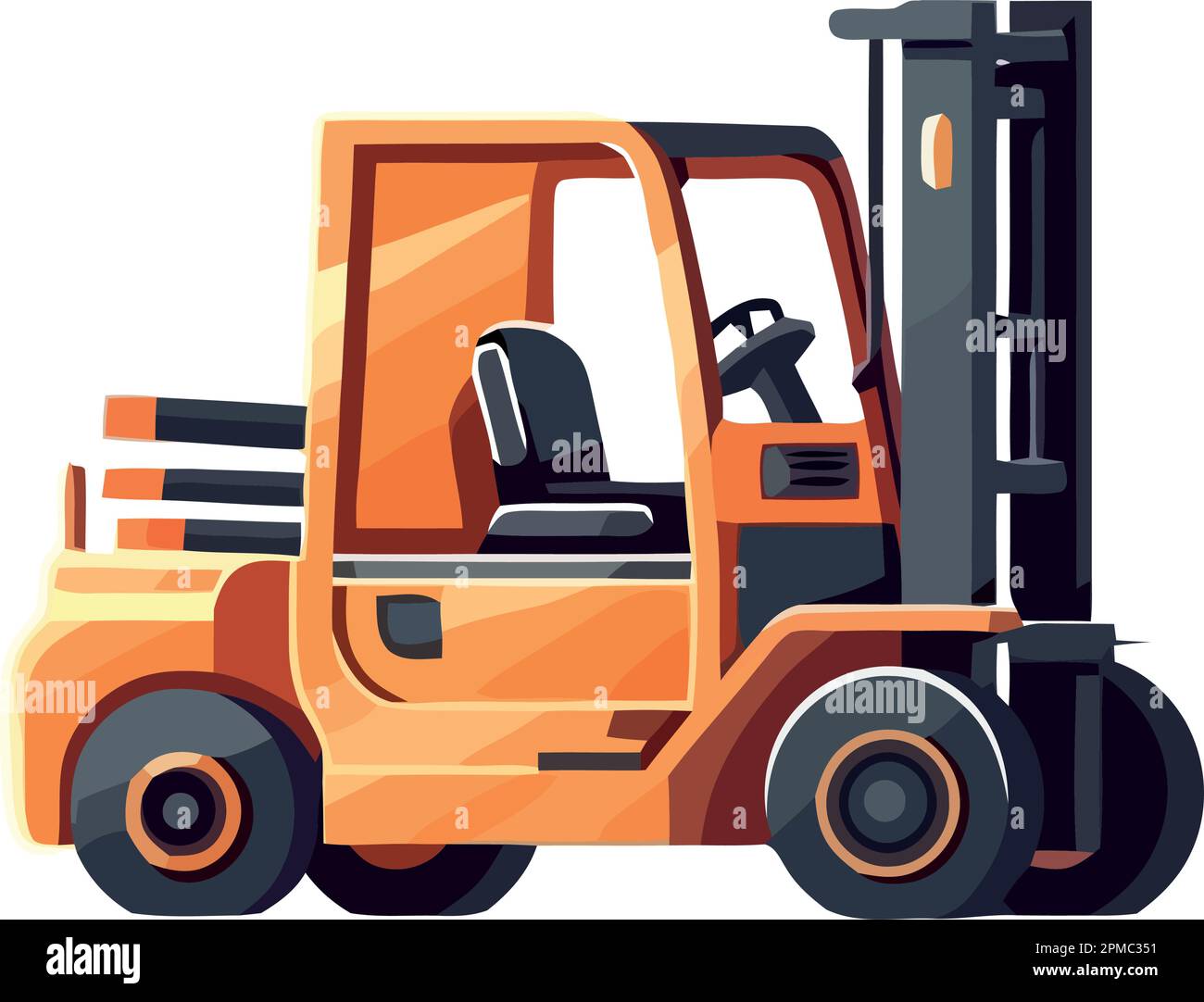 Heavy machinery carrying cargo containers for delivery Stock Vector ...