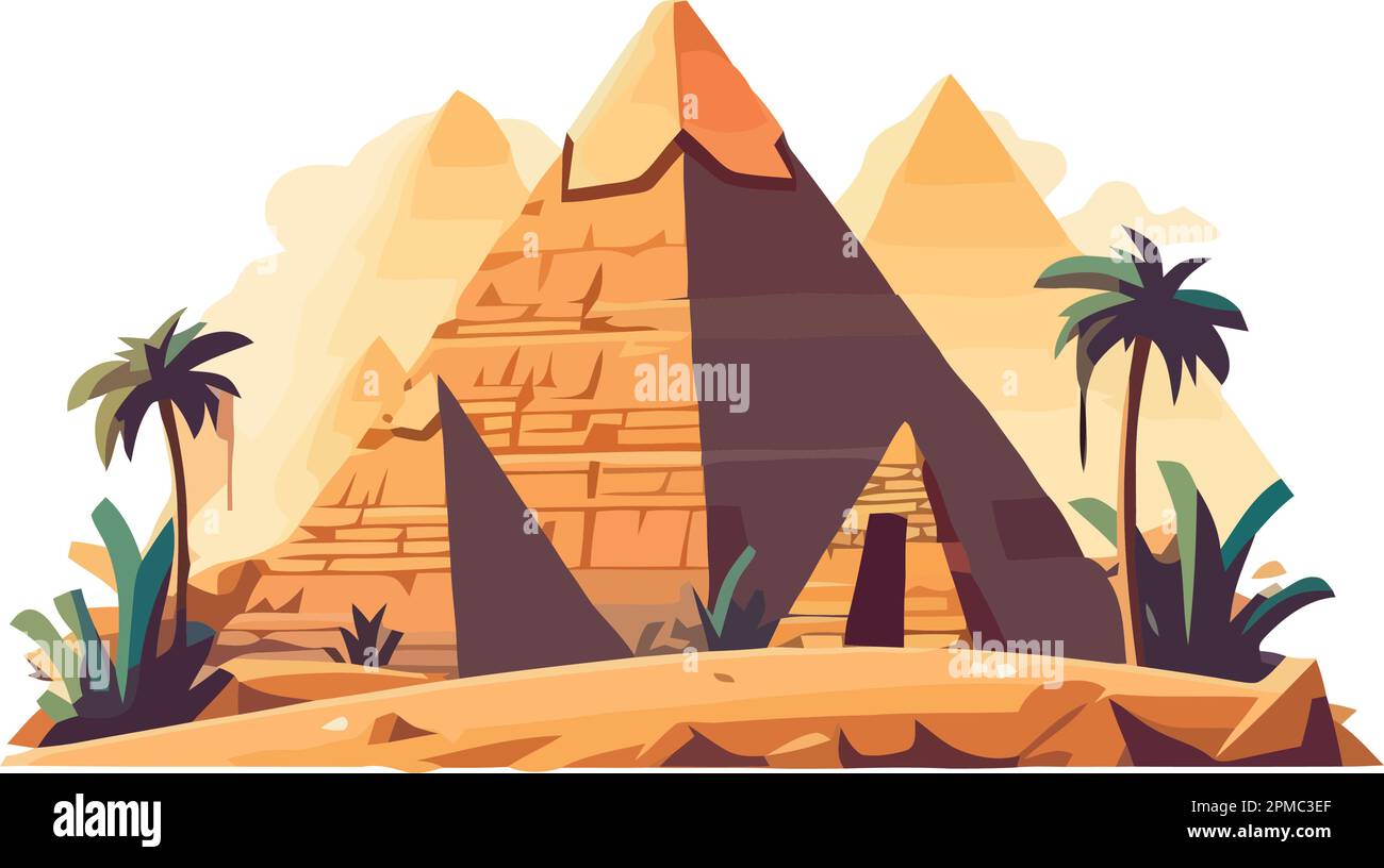 Egyptian culture illustrated in ancient pyramid shape Stock Vector ...