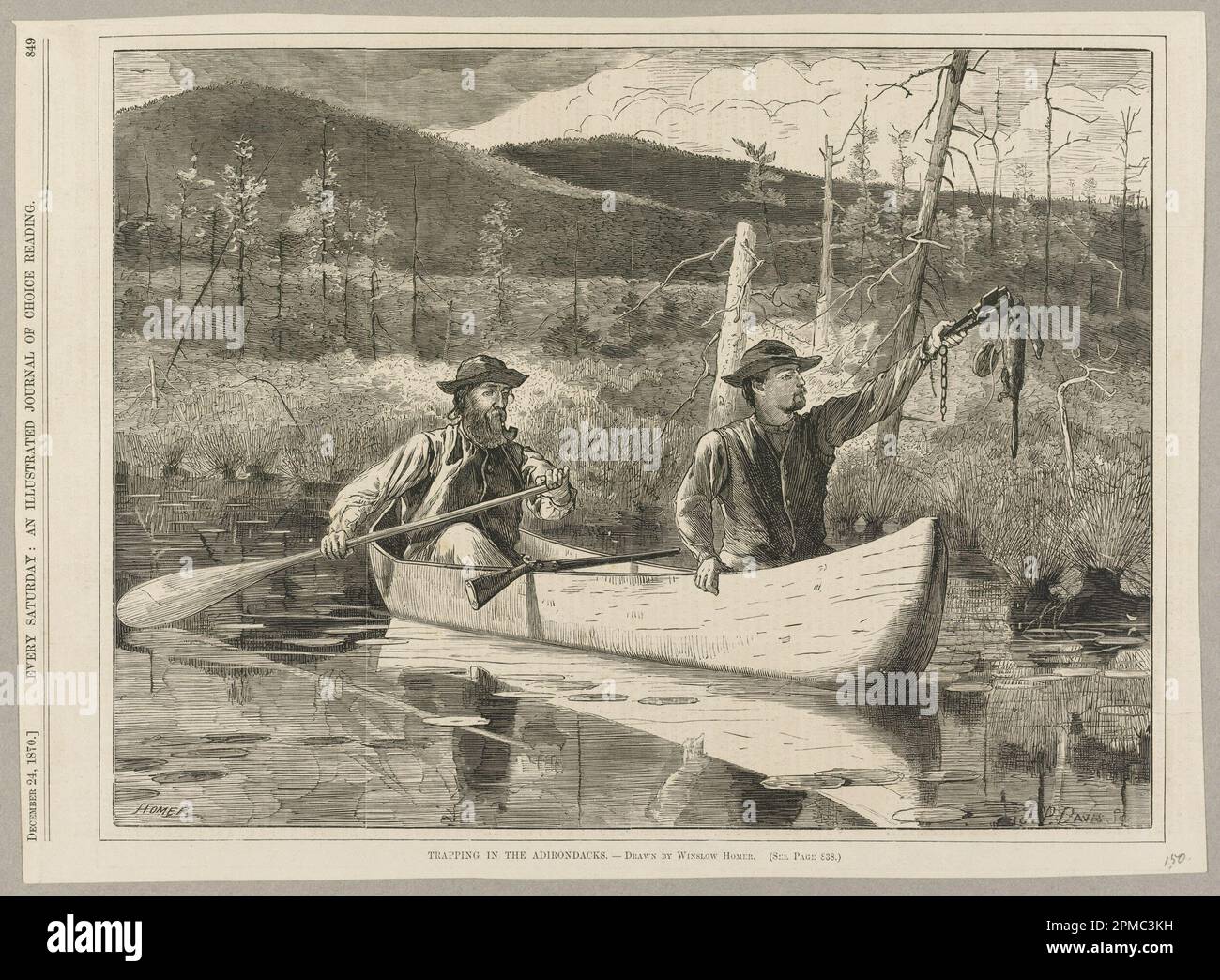 Print, Trapping in the Adirondacks, from Every Saturday, December 24 ...
