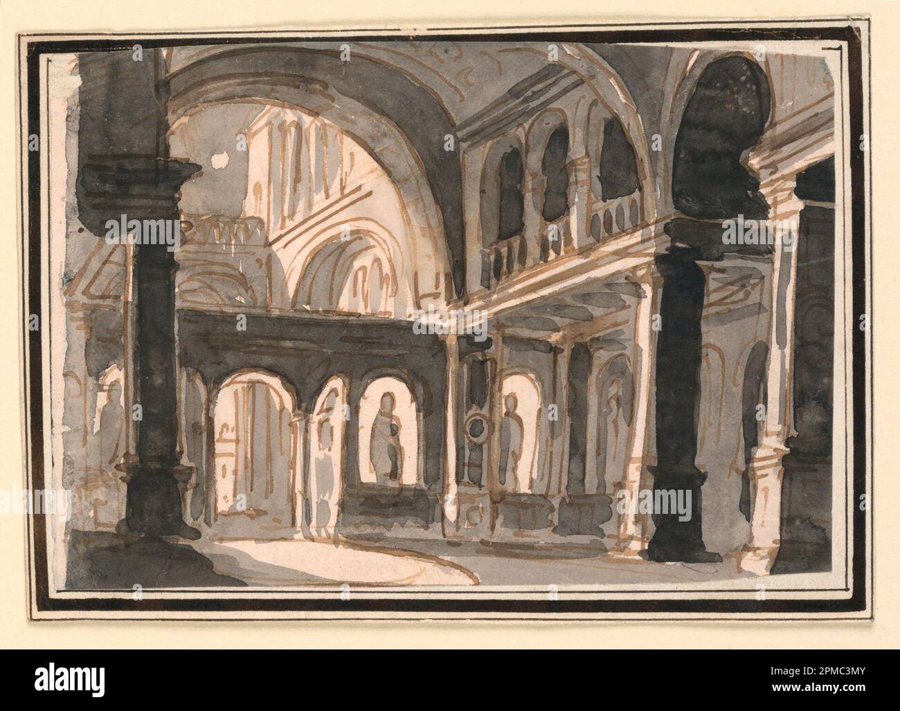 Drawing, Stage Design, Church Interior; Designed by Pietro Narducci ...