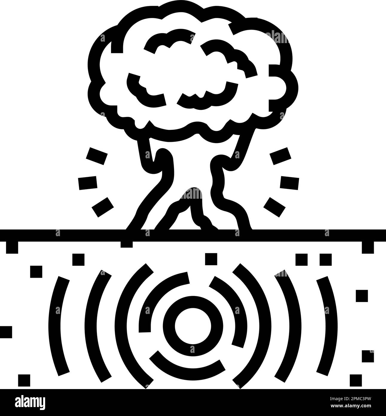 explosion earthquake disaster line icon vector illustration Stock ...